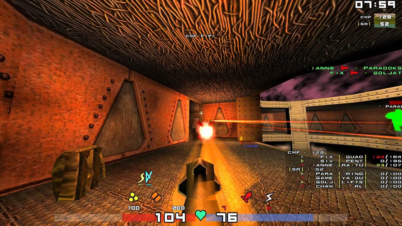 Quake 1/QuakeWorld: 4on4 ]SR[ vs CMF dm3 qhlan6 final 1.map - YouTube