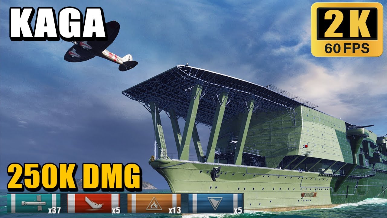 Aircraft carrier Kaga: the ruler of the double CV battle - YouTube