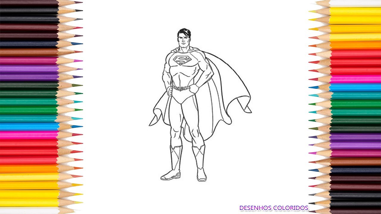 Colorindo desenho do Super Man - Super homem, herói I Desenhos ...