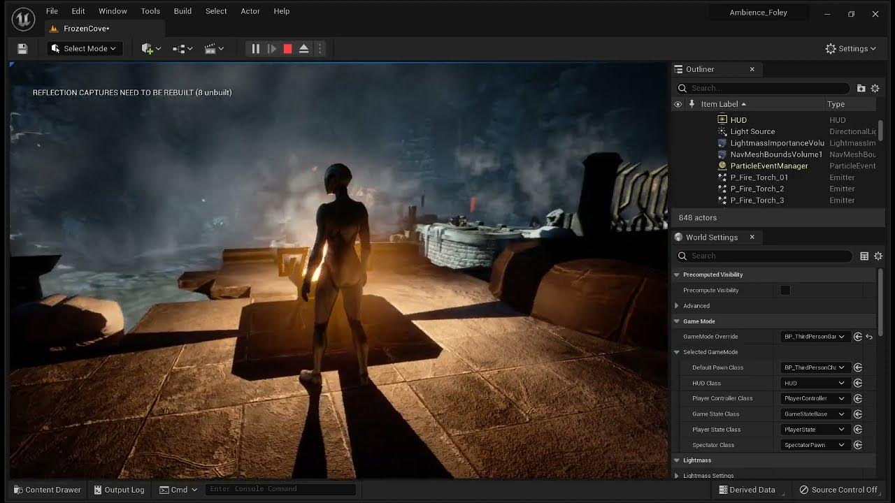 Unreal Ice Lands Ambience and Firepit Sound Design Using FMOD - YouTube