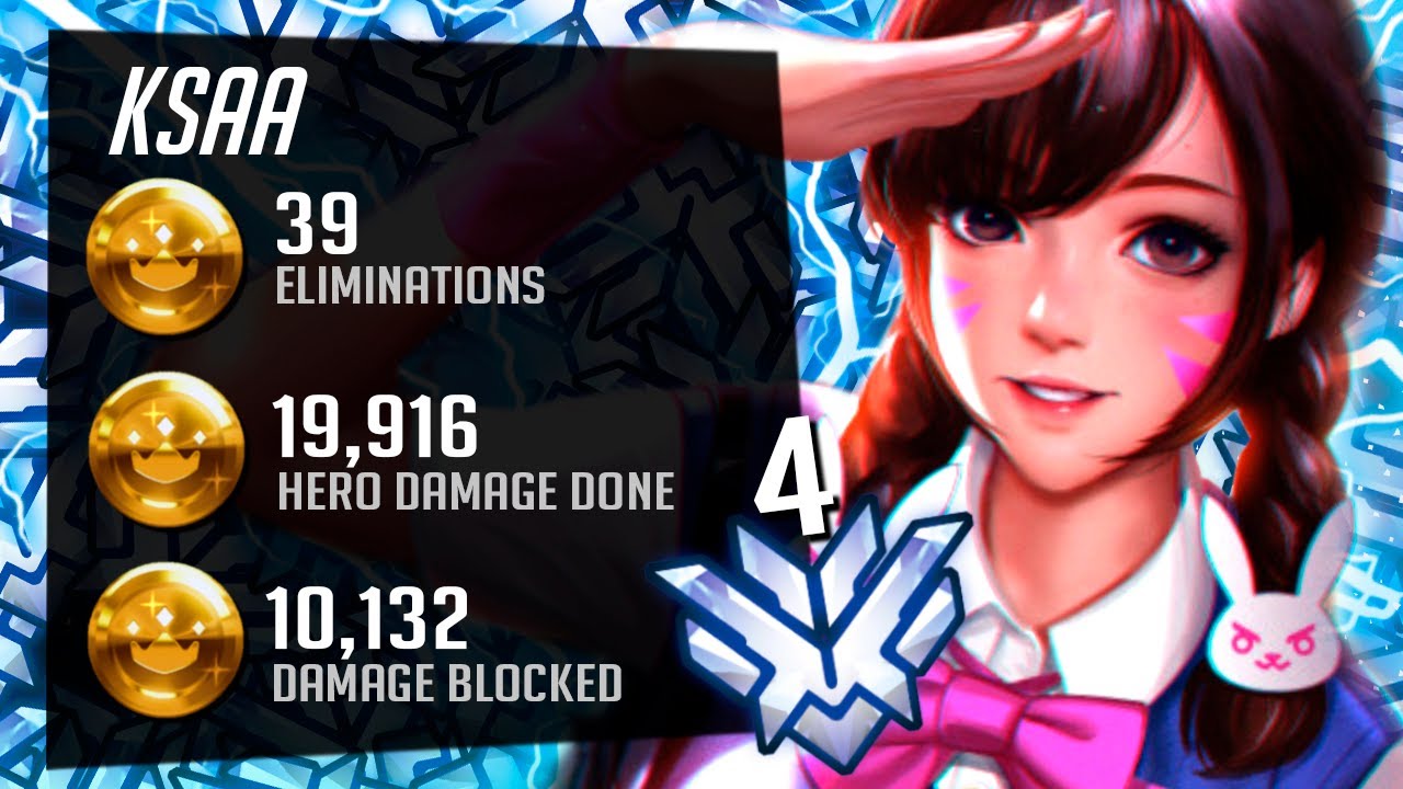 Ksaa Top 4 Dva Gameplay - Road to Rank 1! 39 elims! [ Overwatch Season ...