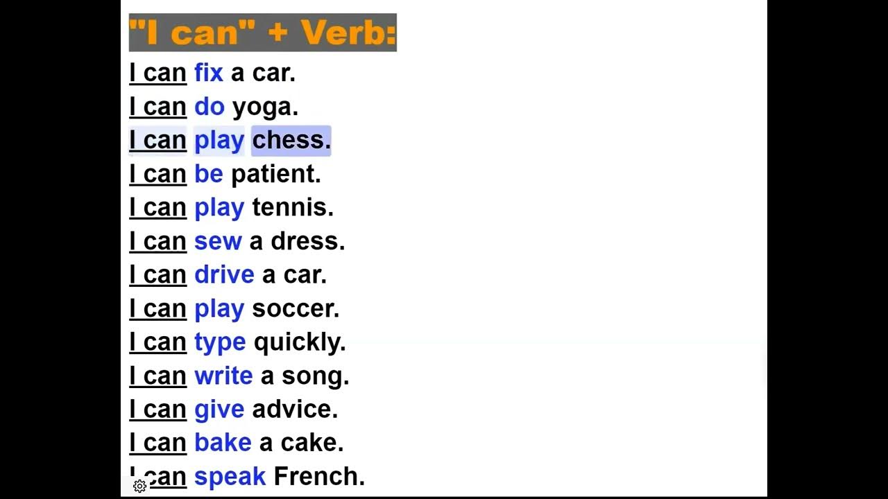 I Can + Verb - YouTube