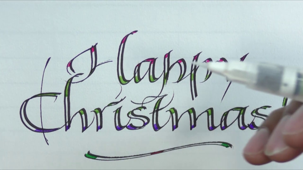 [Calligraphy] Happy Christmas! - YouTube