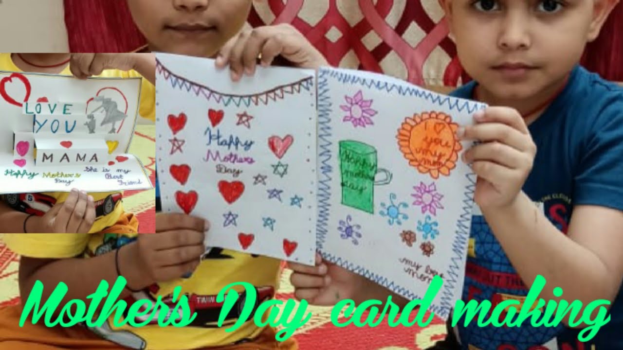 How to draw mother's day card/mother's day drawing/5&7 years old kids ...