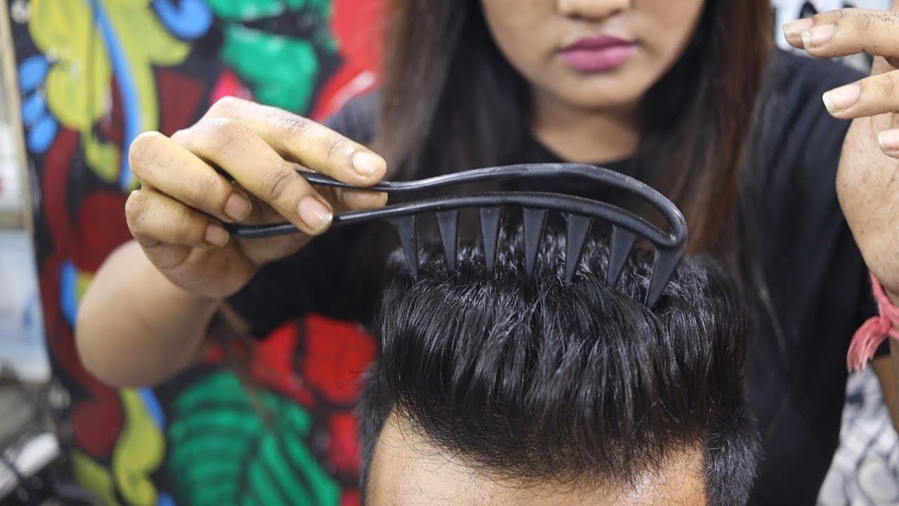 INDIAN female barber CLIPPER & SCISSORS asmr HAIRCUT || Asmr Haircut ...