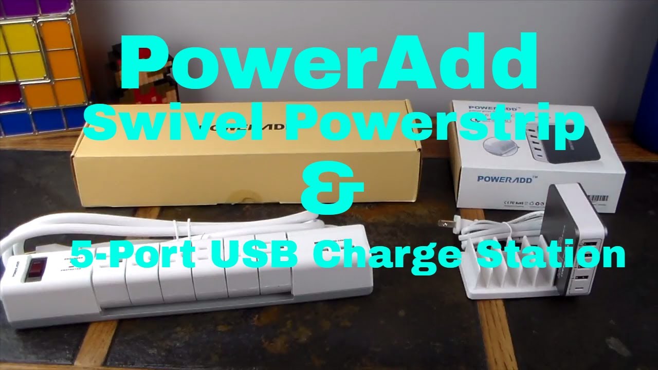 PowerAdd Power Strip & USB Desktop Charging Station - YouTube