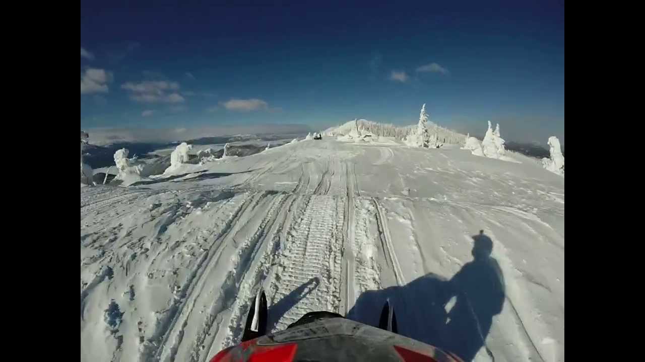 Snowmobile Climb to the Peak - Two Top Mountain - YouTube