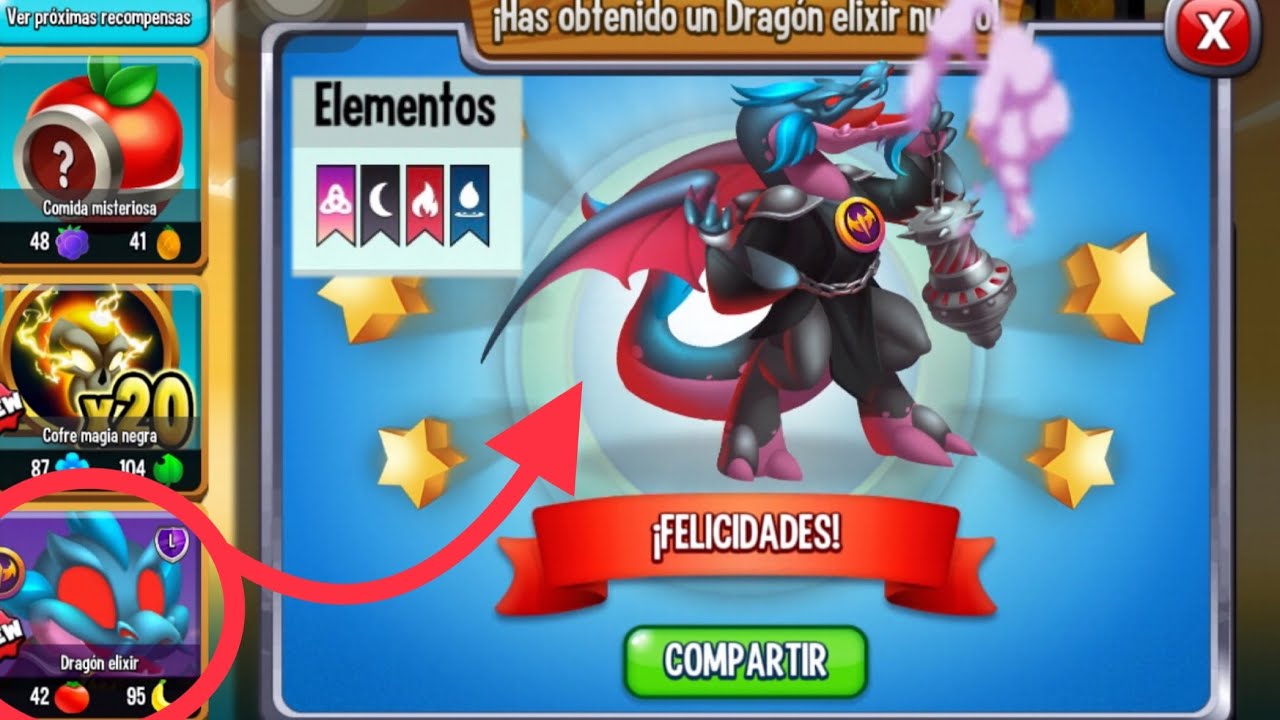 DRAGÓN ELIXIR [VIP MÍTICO] de la Isla Puzzle Magia Negra ~ Dragon City ...