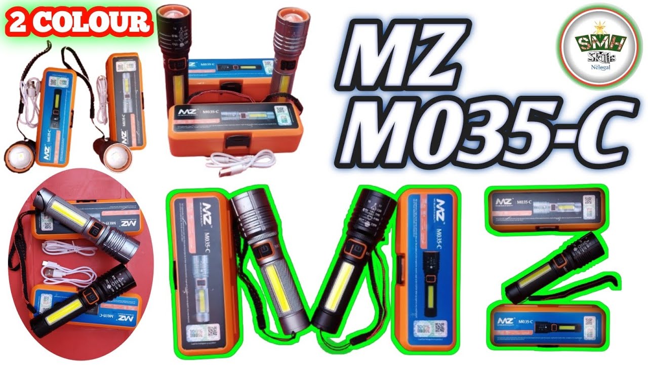 MZ M035-C Torch 2 Colour || MZ Metal Body || 80w Laser Led Torch || MZ ...