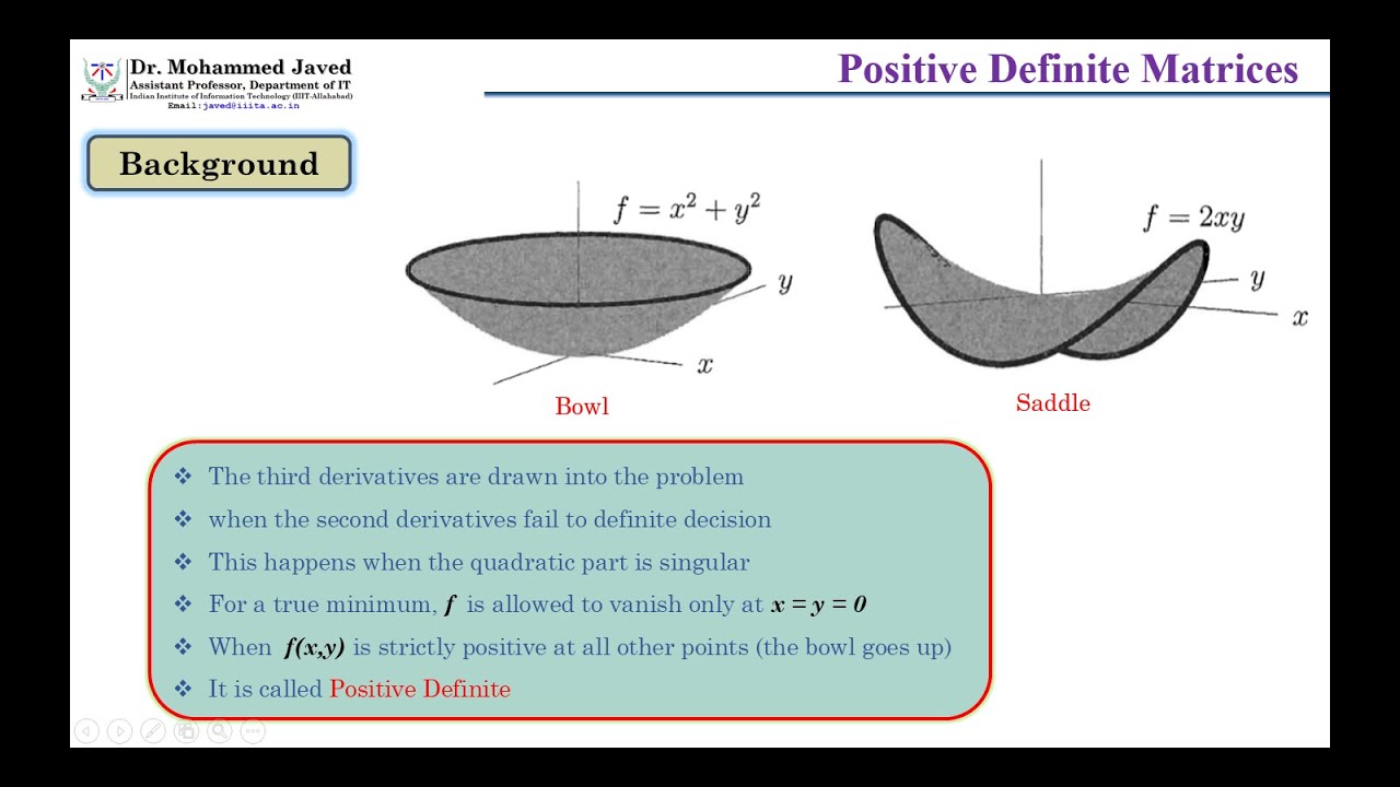Positive Definite Matrices Video Lecture - YouTube
