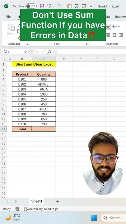 Dont Use Sum And Subtotal Function In Excel‼️instead Use Aggregate