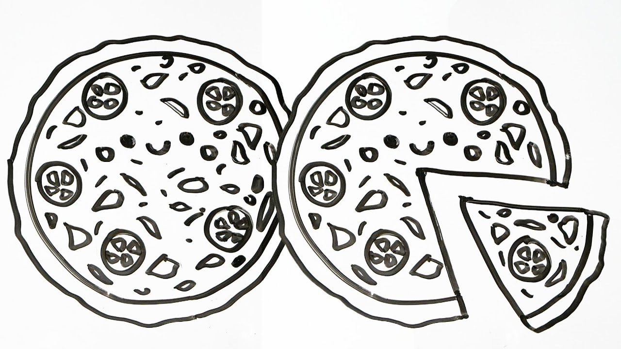How to Draw a Cute Pizza Easy - YouTube