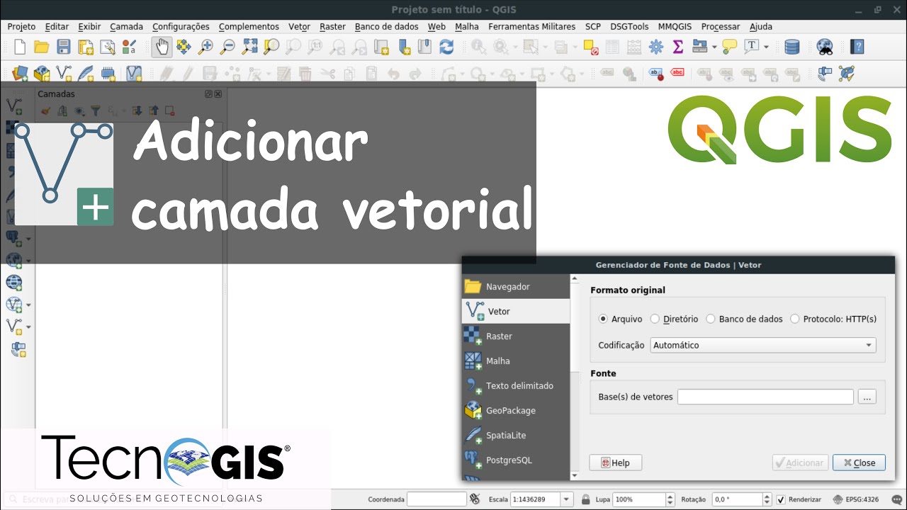 Adicionar Camada Vetorial no QGIS - YouTube