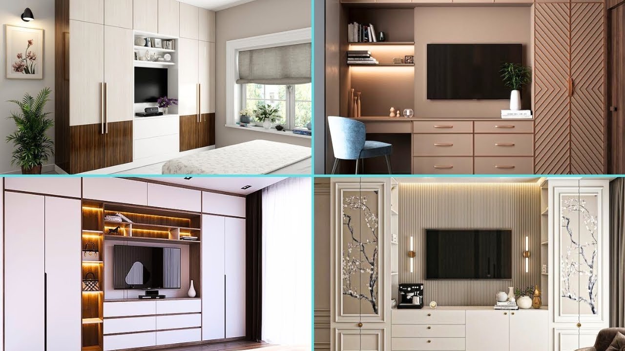 Wooden wardrobe and tv unit / Wardrobe tv cabinet#woodenunit - YouTube