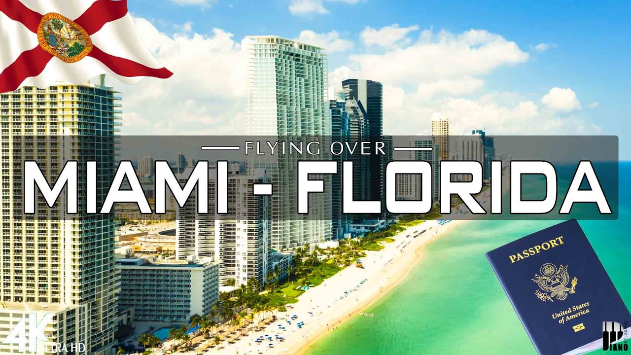 FLYING OVER MIAMI (4K UHD) - Wonderful Natural Landscape With Calming ...