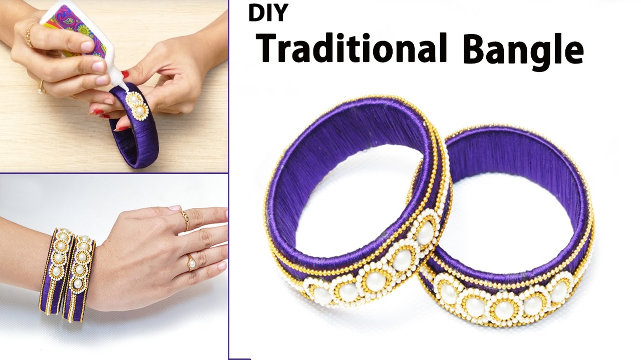 How to make Traditional Wear Bangles | Silk Thread Bangles making video ...