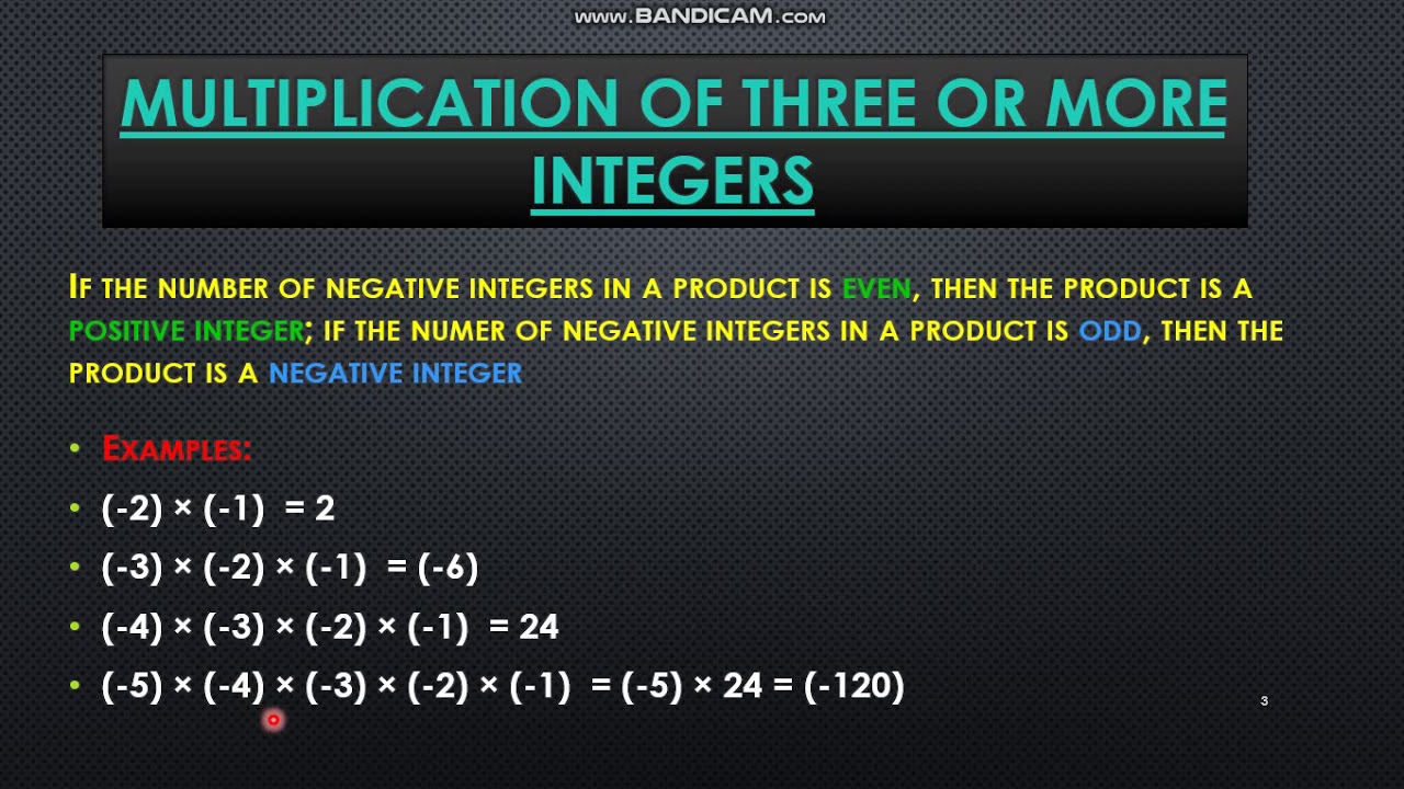 CLASS 7 || INTEGERS || CHAPTER 1 || MULTIPLICATION AND DIVISION - YouTube