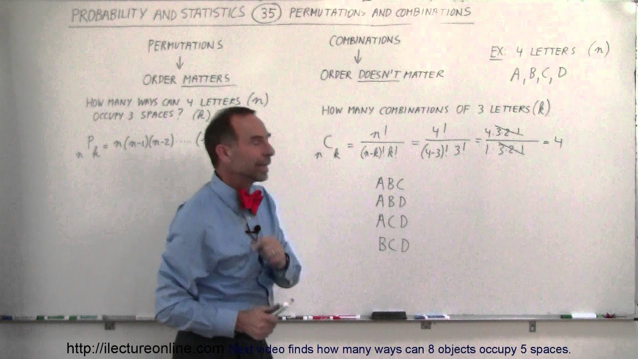 Probability & Statistics (35 of 62) Combinations and Permutations ...