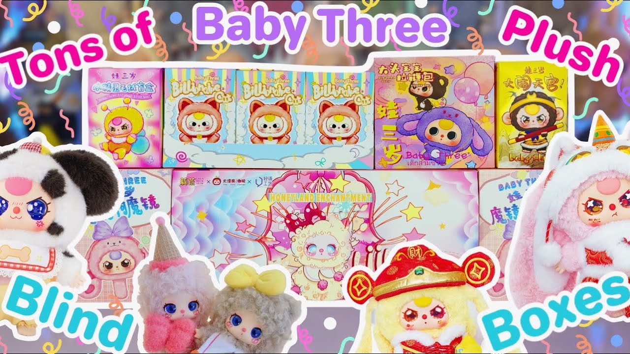 UNBOXING A BUNCH OF PLUSH BLIND BOXES!! *♡* BABY THREE, LIILA, AND ...