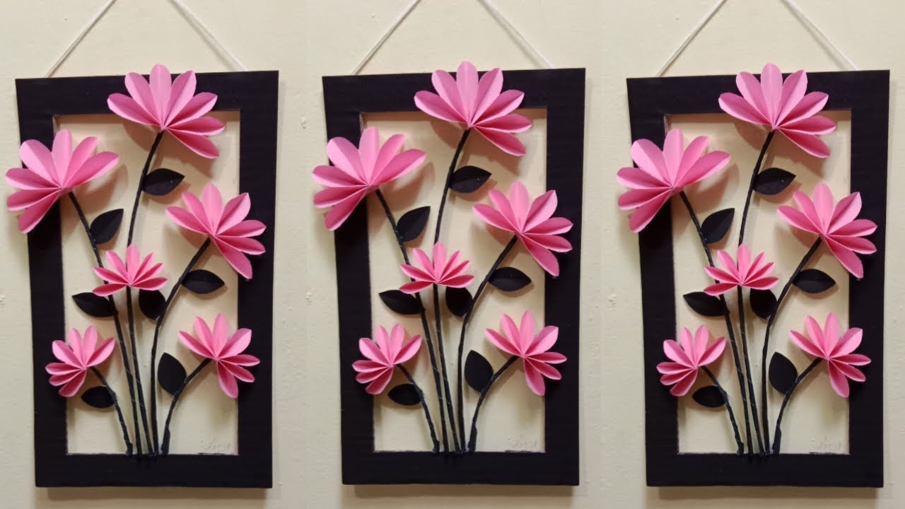 Cara membuat hiasan dinding dari kertas origami dan kardus - YouTube
