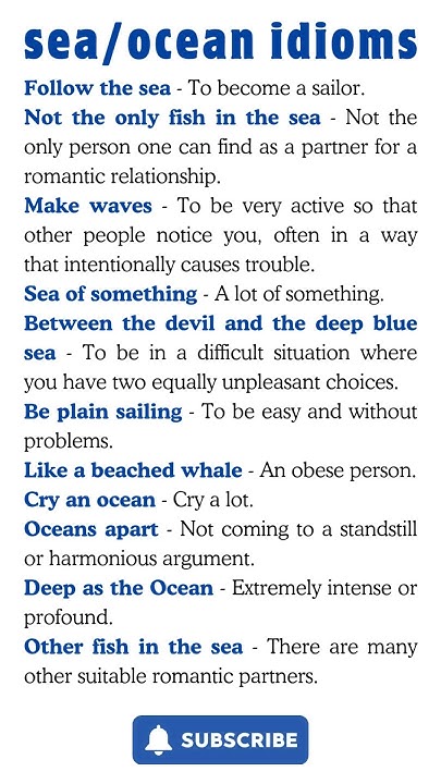 Ocean and Sea idioms #englishlearning #idioms #idiomsandphrases - YouTube
