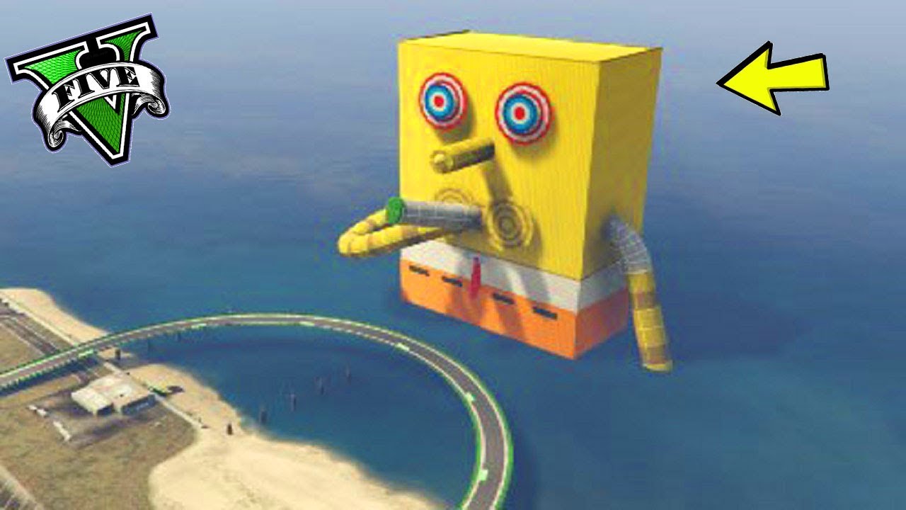 GTA 5 ONLINE 🐷 SPONGEBOB GIGANTE !!!🐷 GARE STUNT 🐷N*196🐷 GTA 5 ITA 🐷 ...