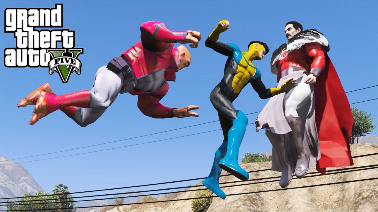 INVINCIBLE (MARK GRAYSON) & ALLEN THE ALIEN VS THRAGG IN GTA 5 ...