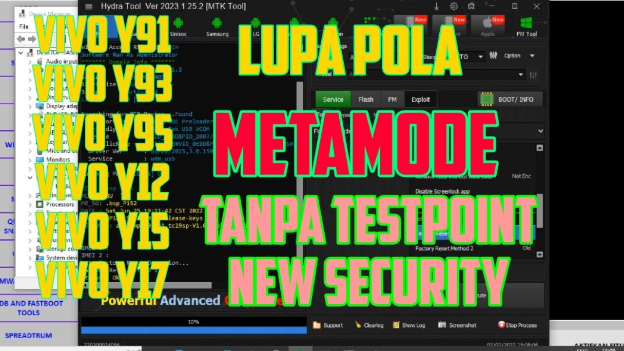 VIVO Y91 Lupa Pola via Hydra tool metamode tanpa testpoint New security ...