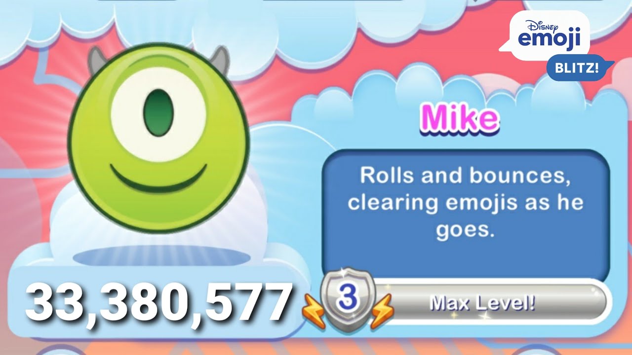 Disney Emoji Blitz - Mike (Level 3) - Monsters Inc. - Gameplay - YouTube