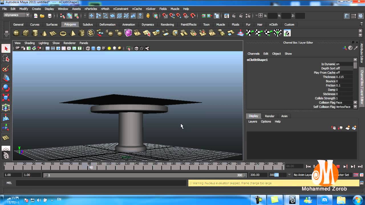 Autodesk Maya Tutorial - Maya nCloth Basic Part 1 - YouTube