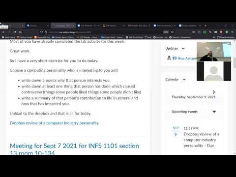 INFS 1101 section 13 lab instructions 9 September 2021 - YouTube