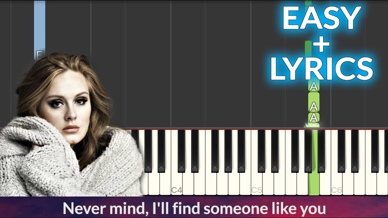 Adele - Someone Like You EASY Piano Tutorial + Lyrics - YouTube