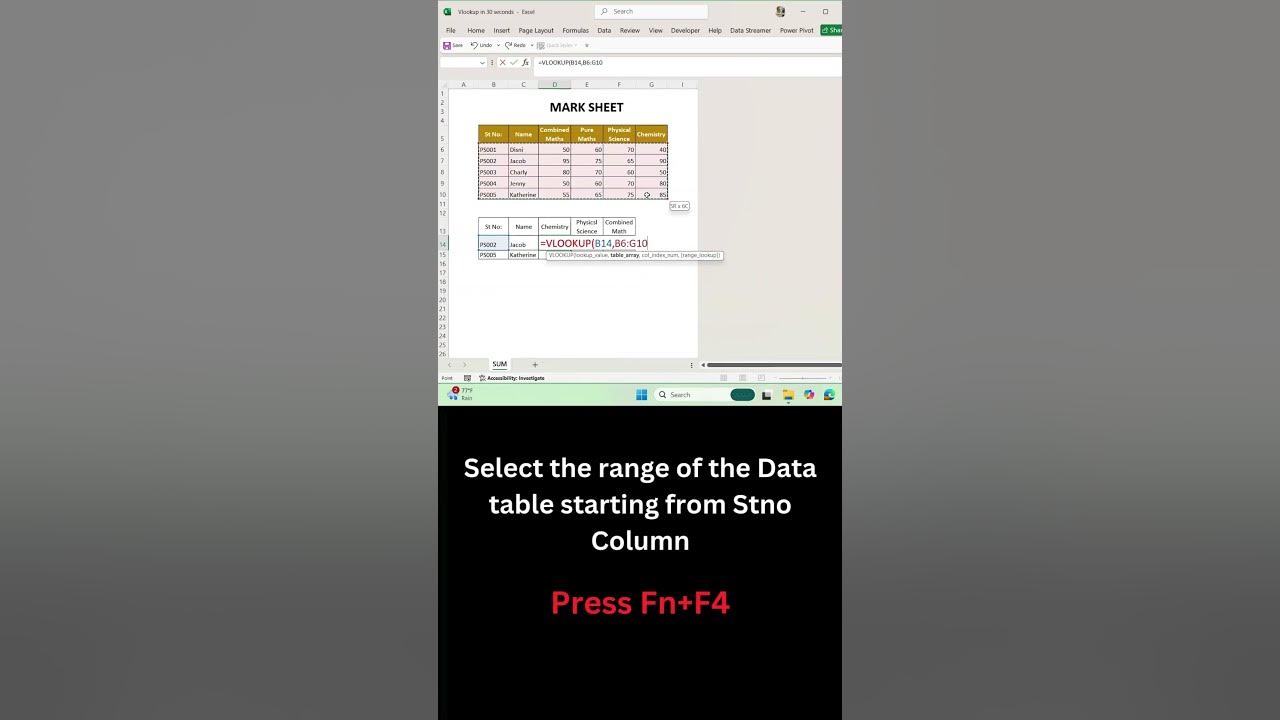 🔍 Master VLOOKUP in 60 Seconds! | Excel Tips 🚀 #excel #exceltricks #exceltips #shorts - YouTube