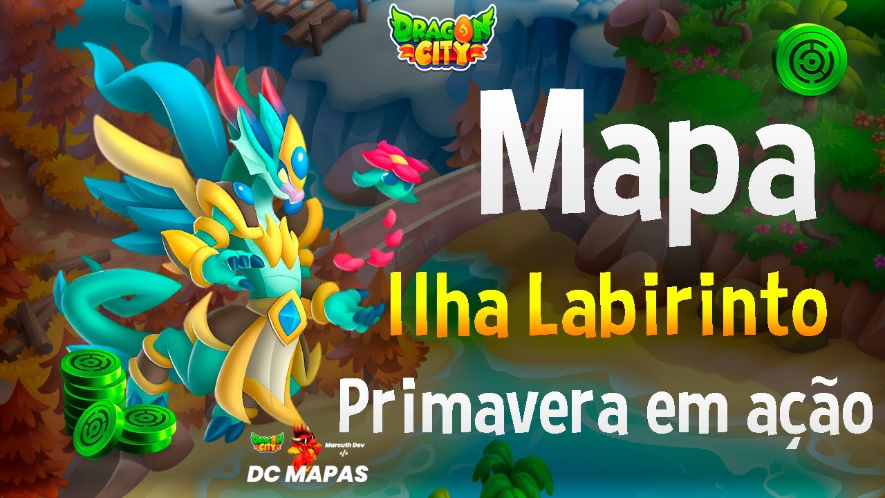 Mapa Ilha de Labirinto Primavera Em Ação - Dragon City | DC Mapas [PT ...