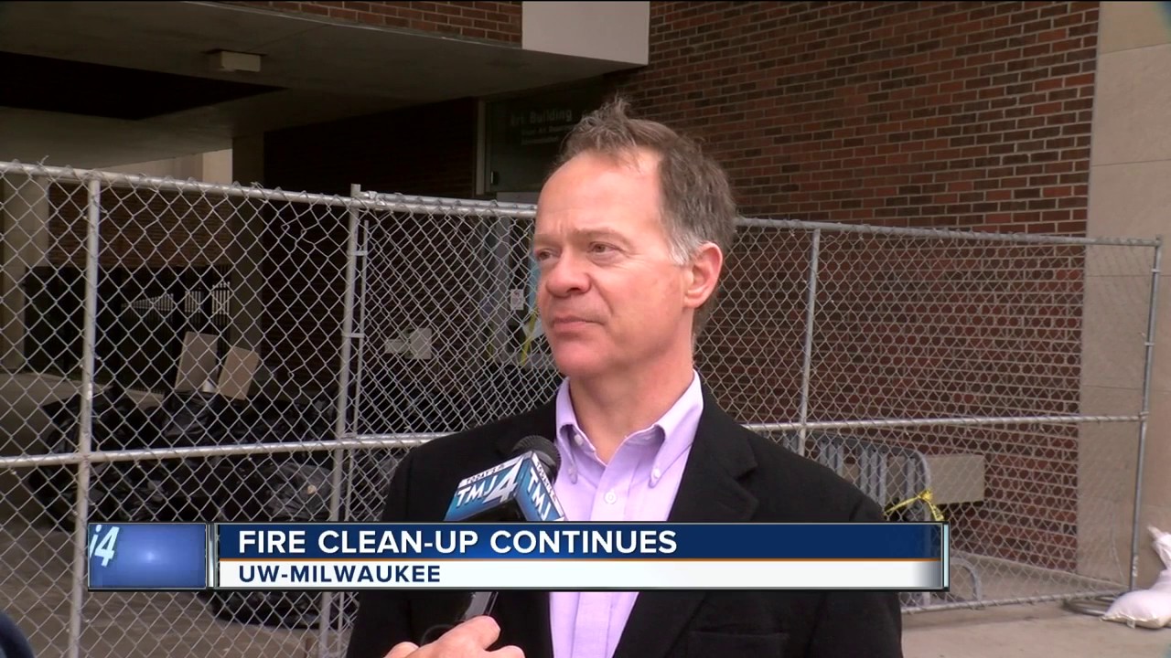 Clean up crews busy at UWM after fire - YouTube