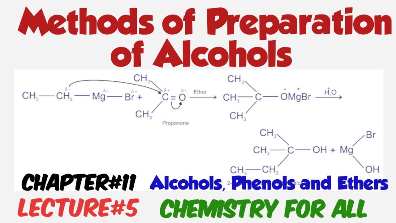 Methods of Preparation of Alcohols|Ch#11|Alcohols, Phenols and Ethers ...