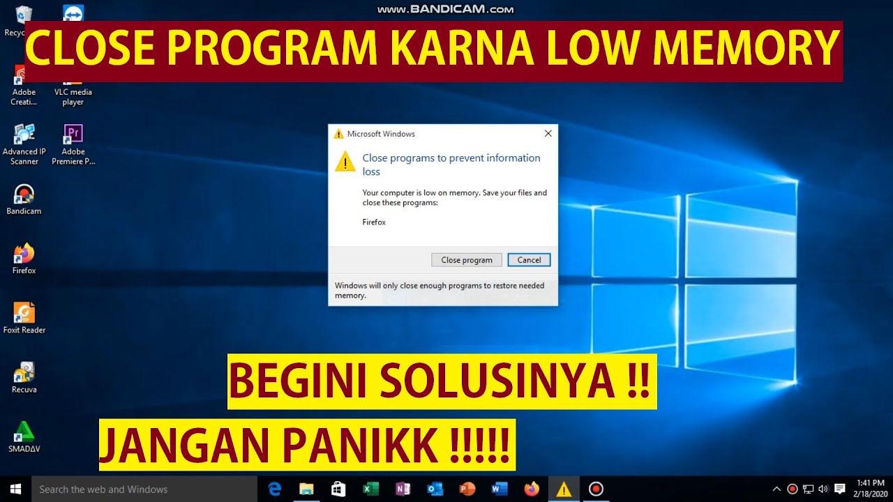 Cara Mengatasi LOW MEMORY di WIN 10/8/7 - YouTube