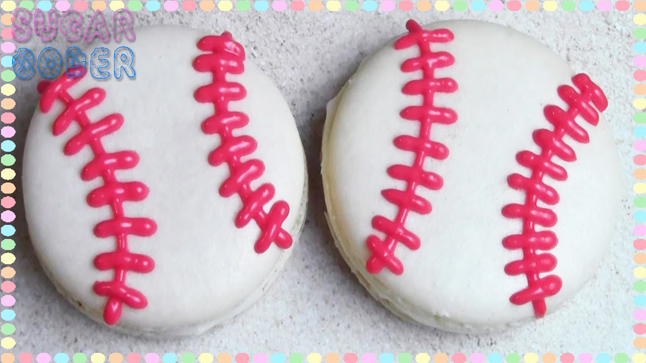 BASEBALL MACARONS COOKIES, DESSERT IDEAS - YouTube