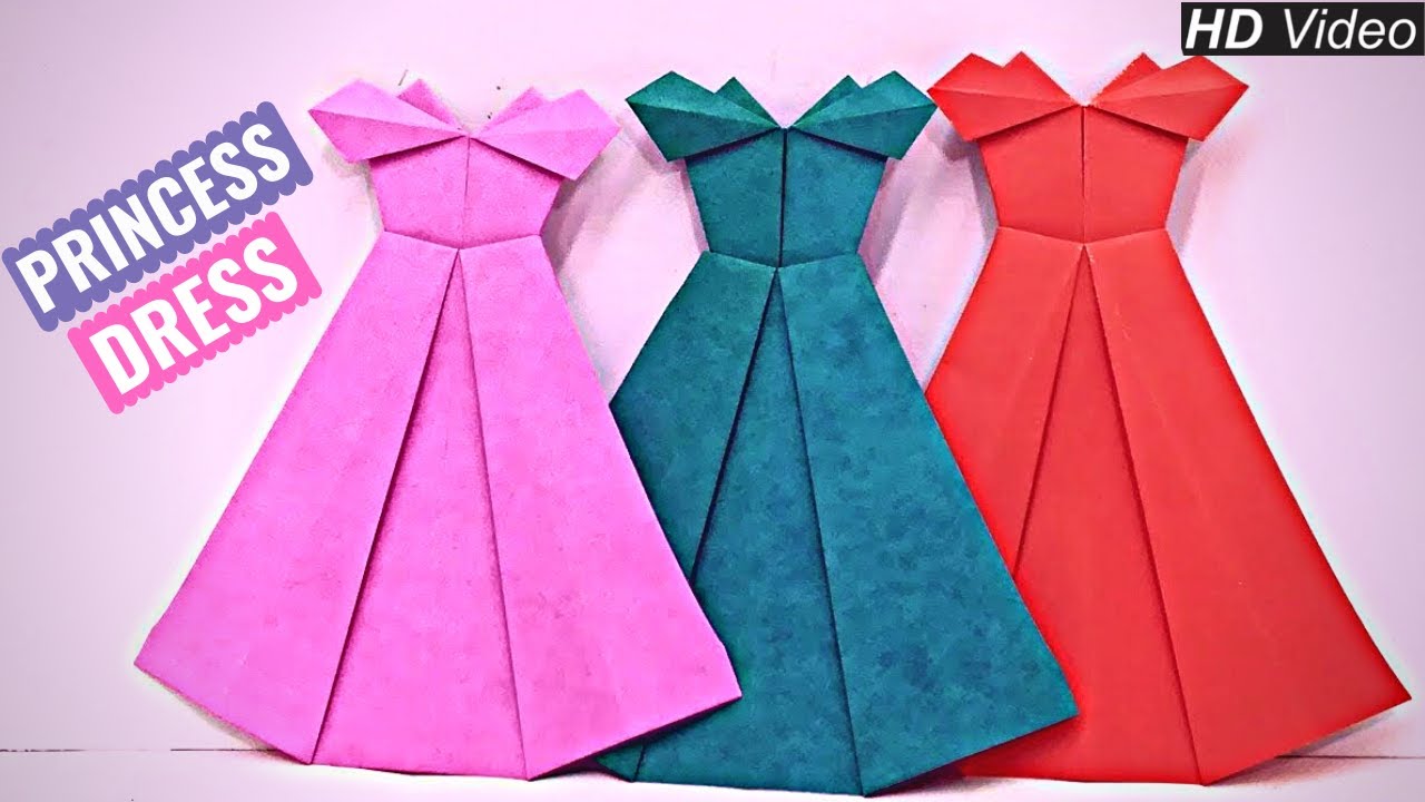 How to Make a Princess Dress with Paper | Easy Origami Princess Dress ...