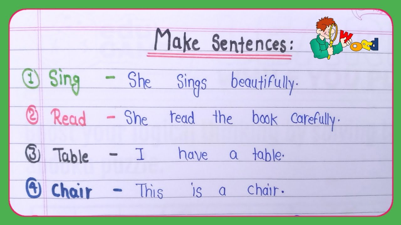Make Sentences in English from 10 words || How to Make Sentences ...