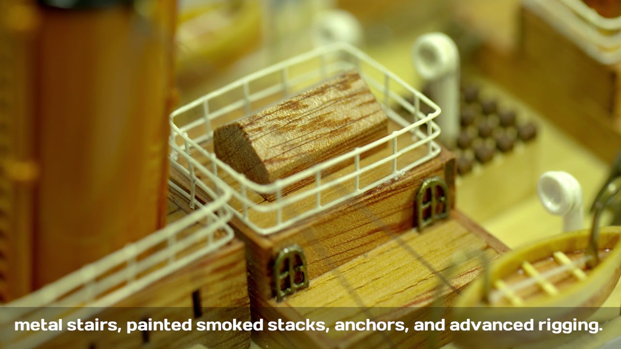 RMS Titanic Wooden Model, Pre-assembled model ready for display! - YouTube