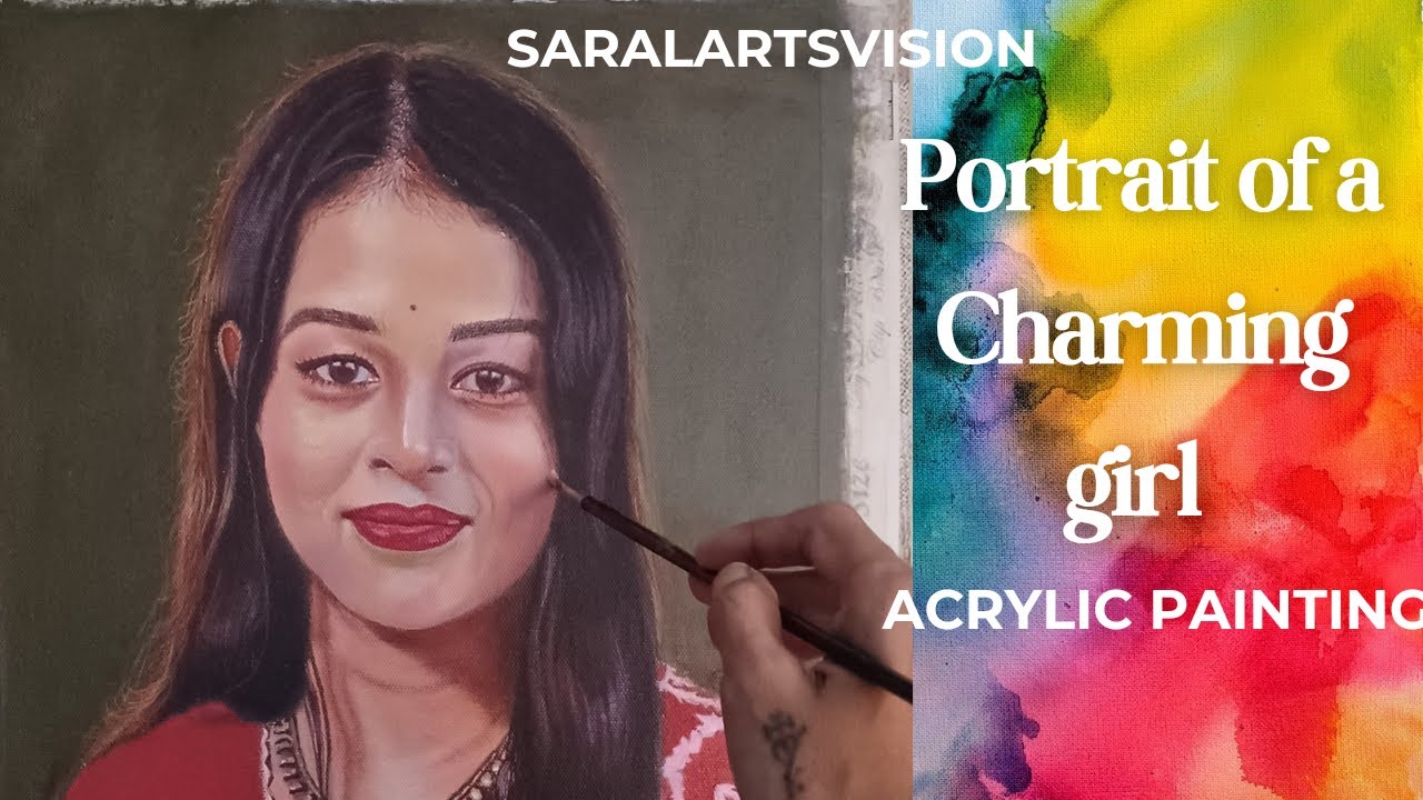 CHARMING GIRL ACRYLIC PORTRAIT | HOW TO PAINT A BEAUTIFUL GIRL IN ...