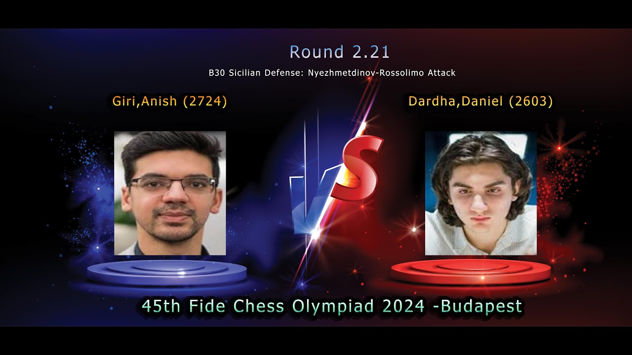 Anish Giri vs Daniel Dardha | 45th FIDE Chess Olympiad 2024 | Round 2. ...