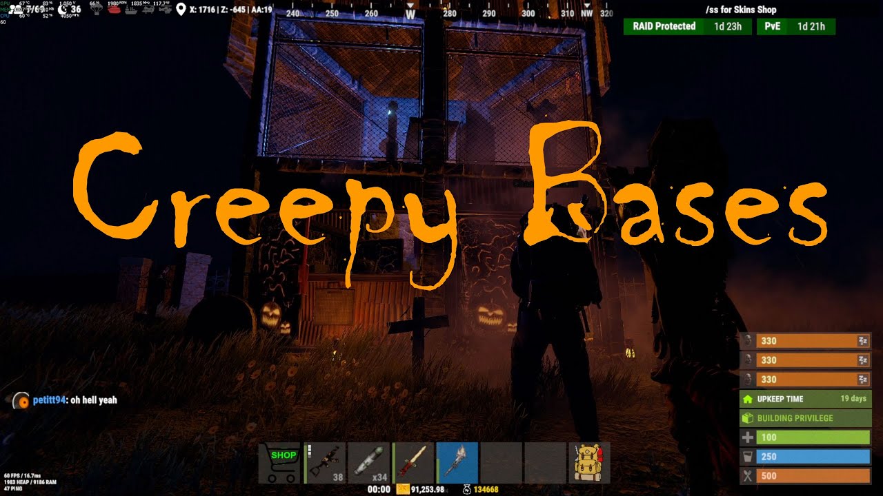 Creepy Halloween Bases Contest - Rusty XR Noobs - RUST Game - YouTube