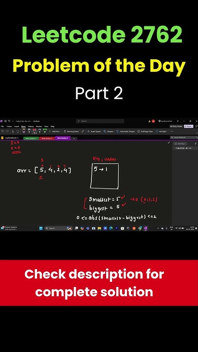 Leetcode 2762 Problem of the day #leetcode #leetcodedailychallenge #coding #dsa #shorts # ...