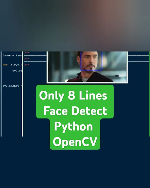 Python Opencv face detect 8 line code #shorts #opencv #python #tutorial #code #ai #how #cs # ...