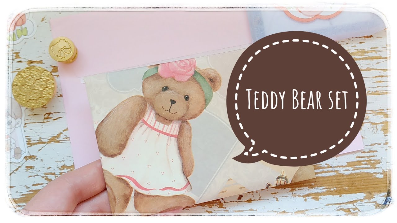 Cute "Teddy bear" stationery set for Megan :) Packaging with me - YouTube
