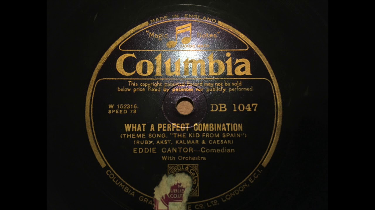 Eddie Cantor - What a perfect Combination - YouTube