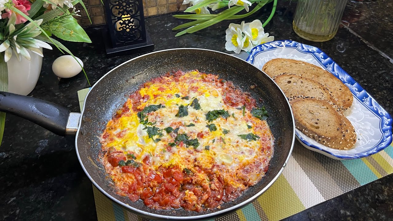 Turkish Menemen Recipe | Turkish Breakfast | Easy Breakfast Recipe ...