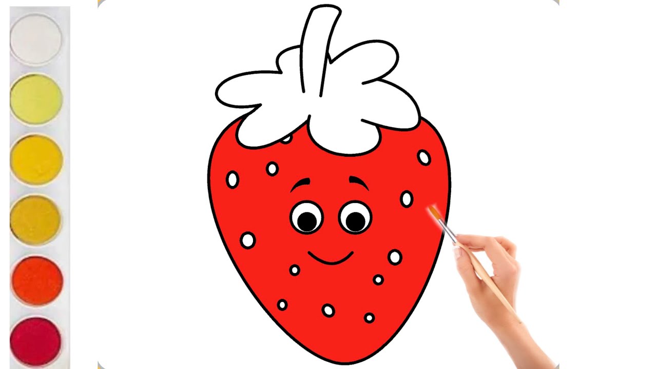 How to draw strawberry step by step // Easy strawberry drawing for kids ...